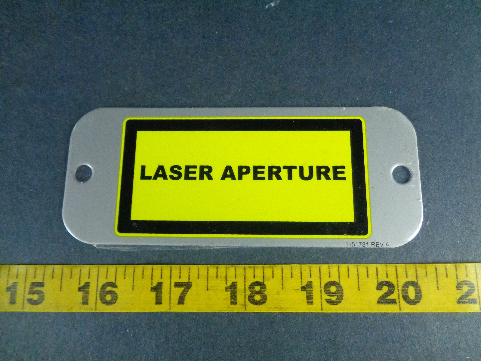 Lot of 2 "Laser Aperture" Label with Metal Bracket 5" x 2" 1151781 Rev ...