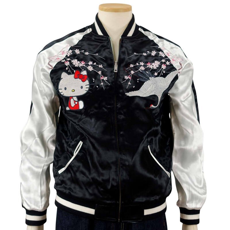 Sukajan Hello Kitty Ride Carp Sanrio Japan Satin Embroidery Jacket ...