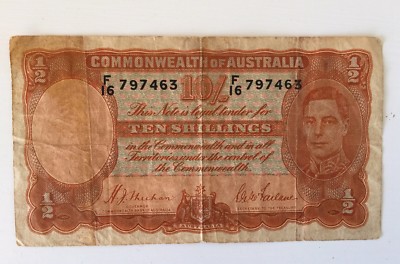 Commonwealth of Australia 10 Shilling Note | eBay