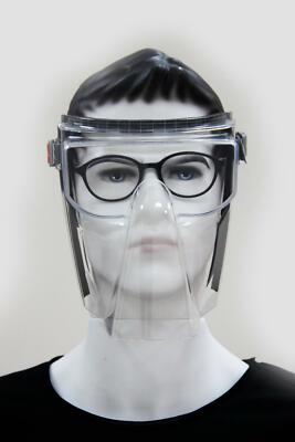 Face Shield Full Coverage Reusable Mask With Built-in Glasses Medical ...