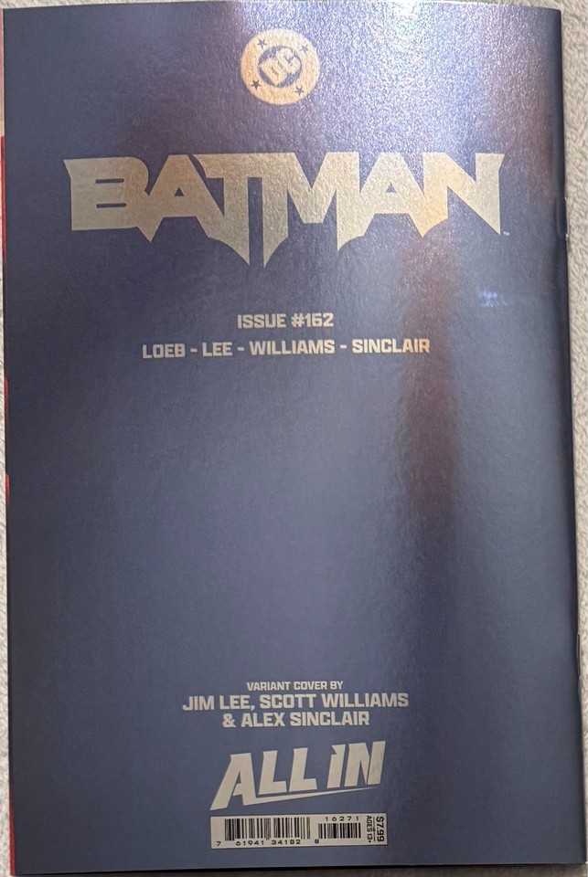 Batman #162 Jim Lee Foil Hush 2 part 5 Bagged & Boarded | eBay