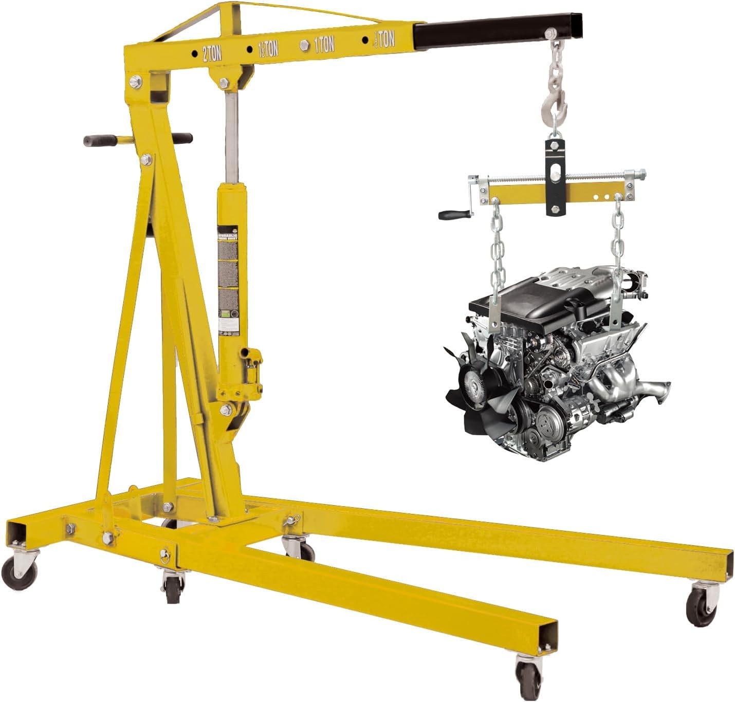 Heavy Duty Engine Hoist Leveler Cherry Picker Shop Crane Load Lift Tool ...