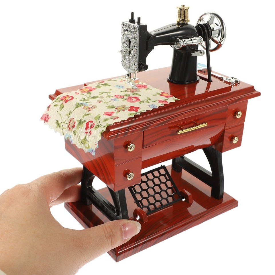 1PC Sewing Machine Sewing Machine Statue Musical Box Musical Sewing ...