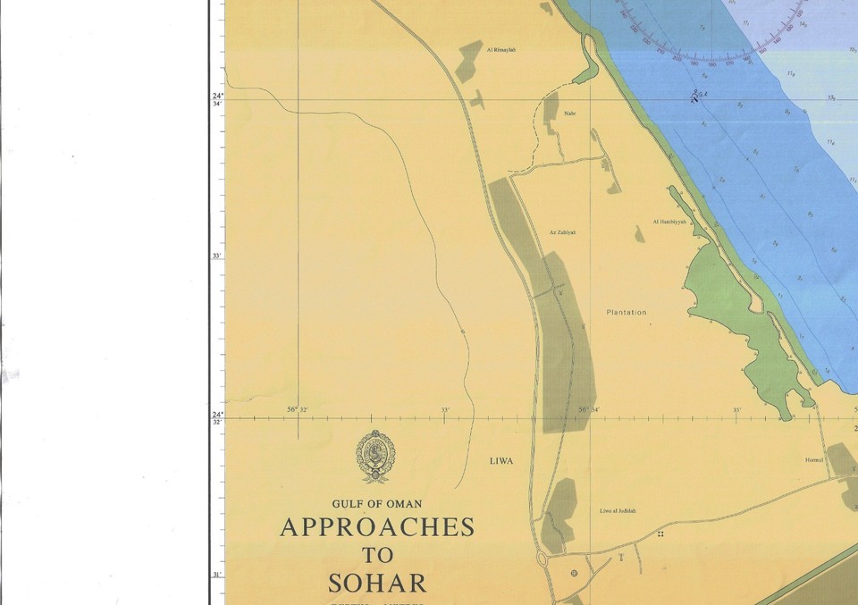 2853 Approaches To Sohar Gulf Of Oman Marine Map Nautical Chart Paper ...