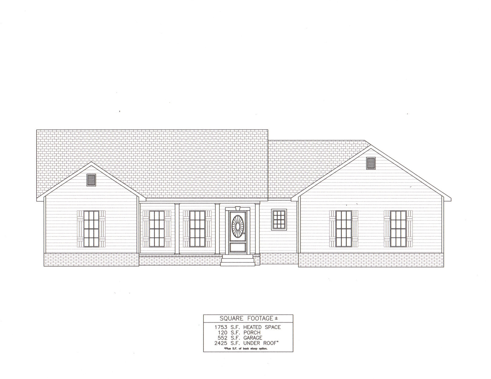 Ranch House Plans 1753 SF 3 Bed 2 Bath Open Floor Split BR (Blueprints ...