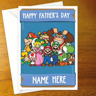 MARIO Personalised FATHER'S DAY Card - personalized dad bowser yoshi ...
