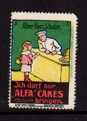 German Advertising Stamp - Alfa Cakes, Waffles & Honey Cake - #3 Mr ...