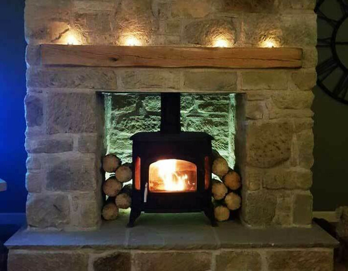 Solid Oak Beam Floating Shelf Mantle Piece Fire Place Surround Sanded ...