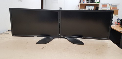 ASUS VP247HAE 23.6-inch 1080p LED Monitor x2 mounted on double monitor ...