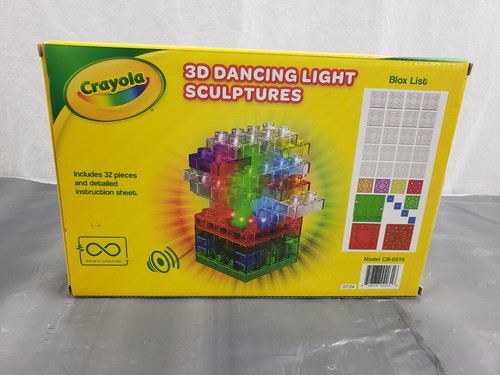 New E-Blox Crayola 32 Pieces 3D Dancing Light Sculptures Building ...