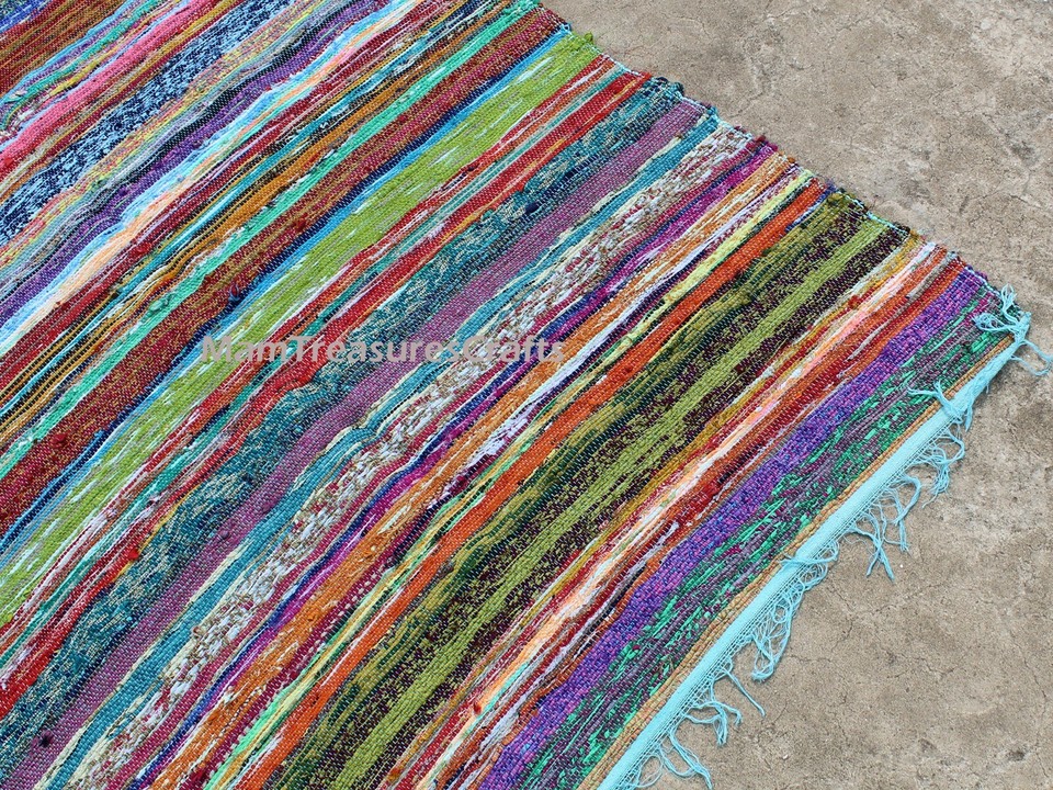 Chindi Rug Area Rag Rug Home Decor Bohemian Large Indian Carpet Floor ...