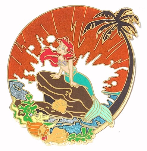 LE 250 Disney Pin Little Mermaid Ariel Surf Series Sunset Rock Part of ...