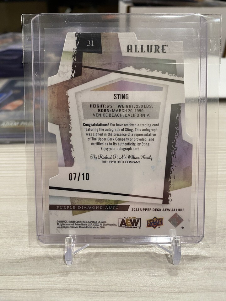 Sting Purple Diamond #7/10 2022 AEW Allure WWE TNA AEW | eBay