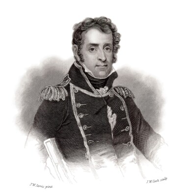 Commodore STEPHEN DECATUR rare 1839 engraving USS United States Jarvis ...