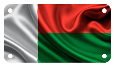 Madagascar Flag Motorcycle ATV 4" x 7" License Plate Patriotic Wave ...