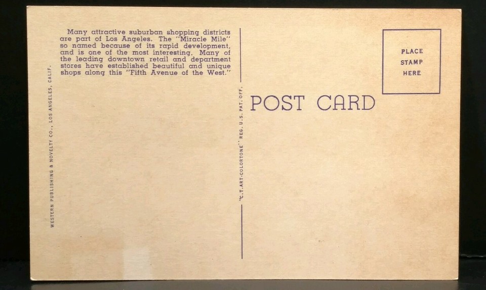 Miracle Mile Willshire Blvd Los Angeles California Dick Whittington Post Card | eBay