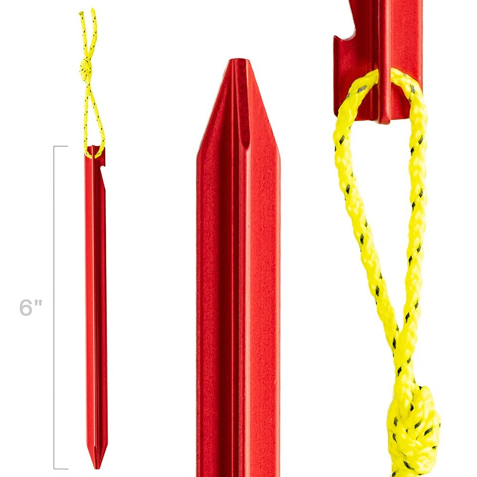 12 Pack Durable 6" Aluminum Tent Pegs Stakes Peg Tarp Tent Nail Camping ...
