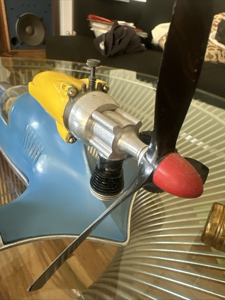 COX Thimble Drome Gas Prop Rod Blue Race Tether Car Untested Aluminum ...