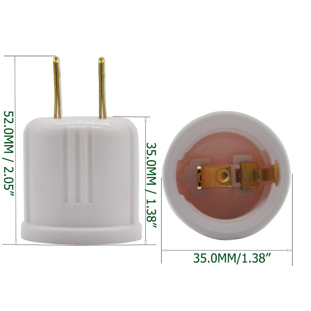 Outlet to Socket Adapter, Plug-In Light Socket, Convert Outlet to Light ...