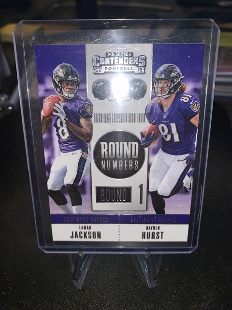 2018 Panini Contenders - Round Numbers #RNA-JH Hayden Hurst, Lamar ...