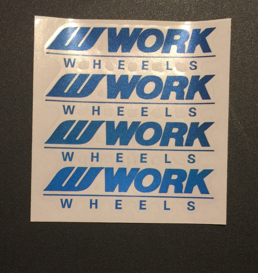 4 PCS Blue WORK Wheel XT7 XD9 XT-7 XD-9 WHEELS RIM DECAL STICKER VINYL ...