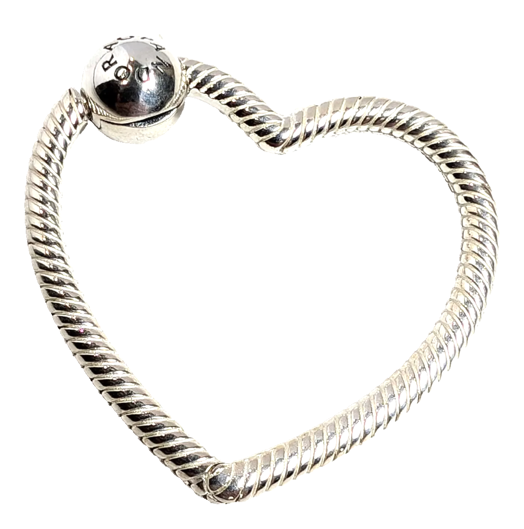 Authentic Pandora Sterling Silver Large Heart Charm Carrier - 399505C00 ...