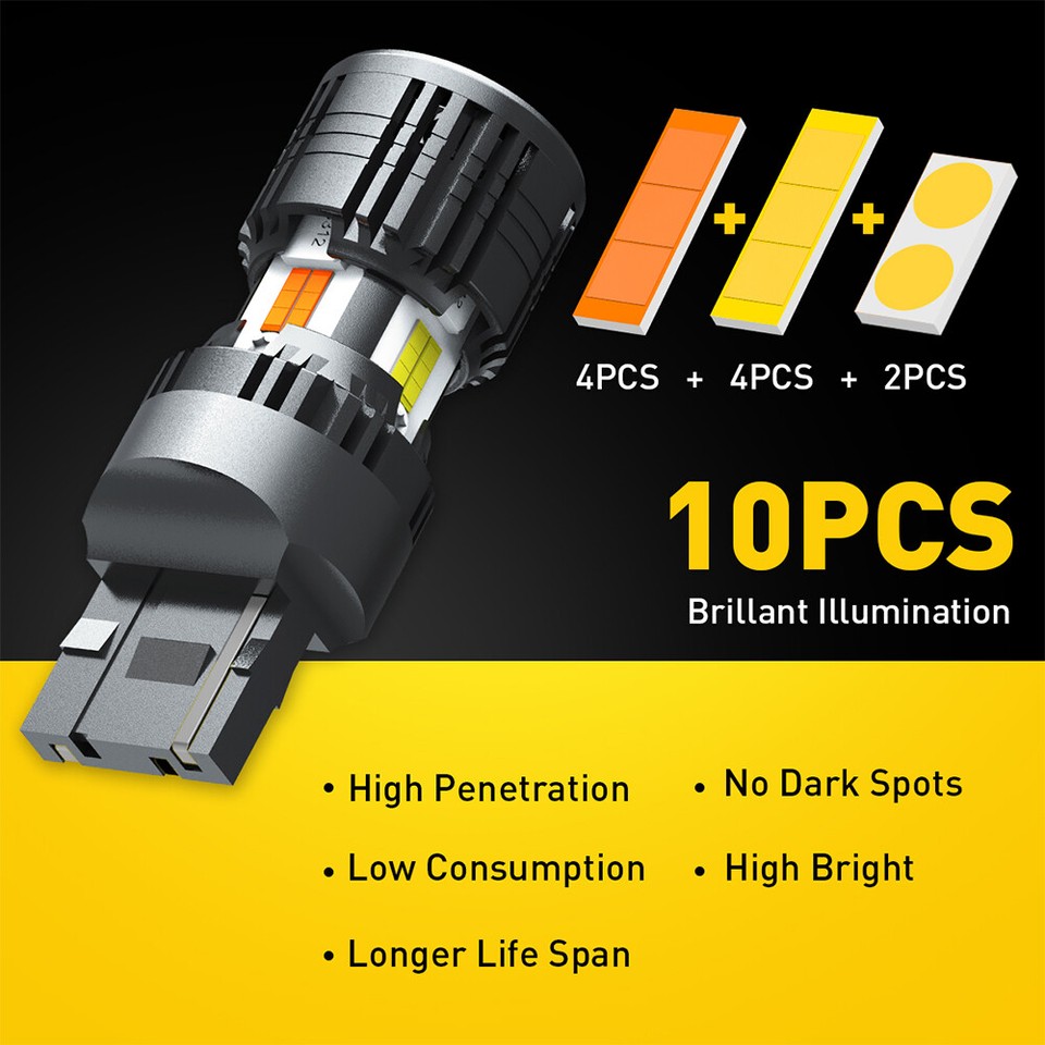 No Hyper Flash 7443 7444NA Switchback LED Turn Signal Parking Lights ...