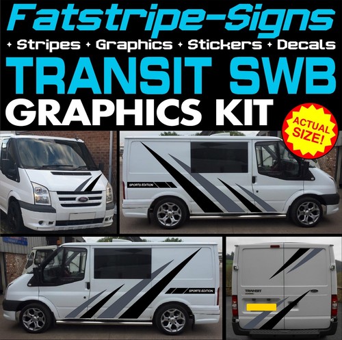 to fit FORD TRANSIT SWB GRAPHICS STICKERS STRIPES DECALS CAMPER VAN MK6 ...
