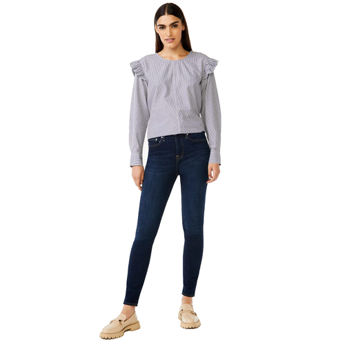 Free Assembly Women's Button Shoulder Blouse with Long Sleeves ...