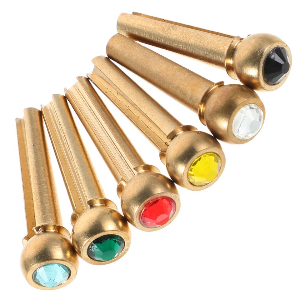 6pcs Guitar Bridge Pins: Metal Endpin Folk Acoustic Guitar Bridge Pin ...