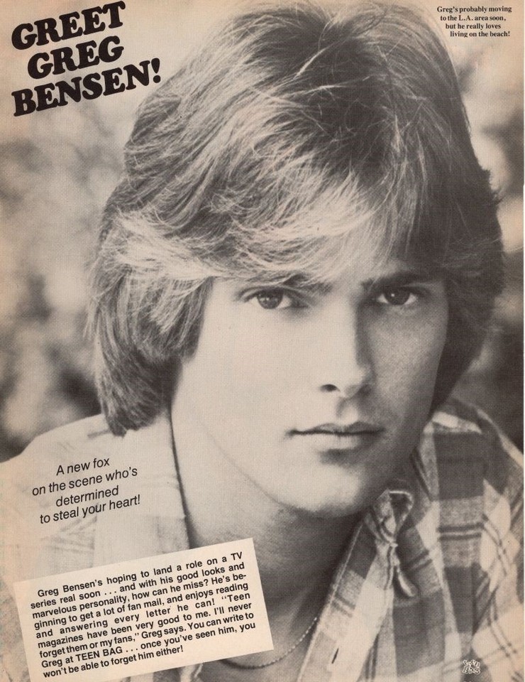 Greg Bensen shirtless blonde boy pinup double sided pictures portrait ...