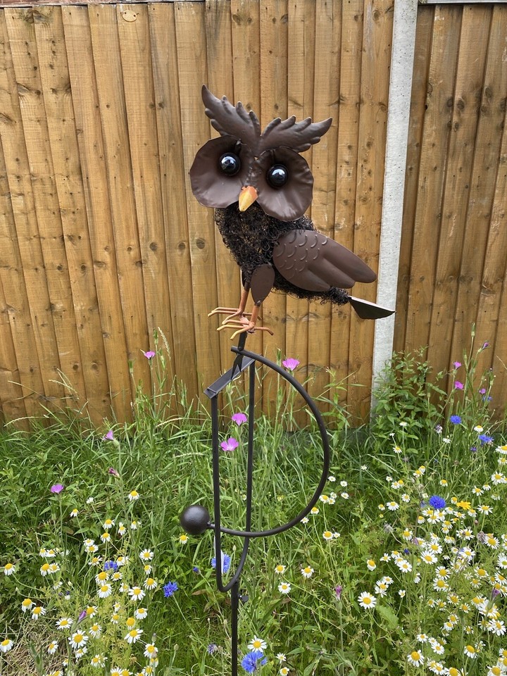 Garden Spinner Owl Garden Wind Spinner Ornament Decoration 60” | eBay UK