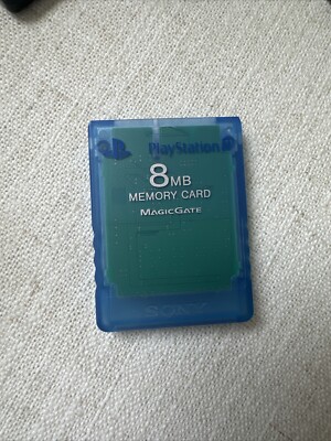 Sony Playstation 2 PS2 Official OEM MagicGate Blue 8mb Memory Card ...