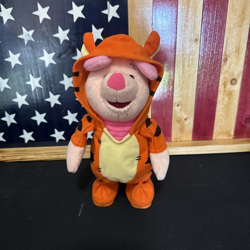 Disney Bounce Around Piglet in Tigger Costume Mechanical Plush Sound ...
