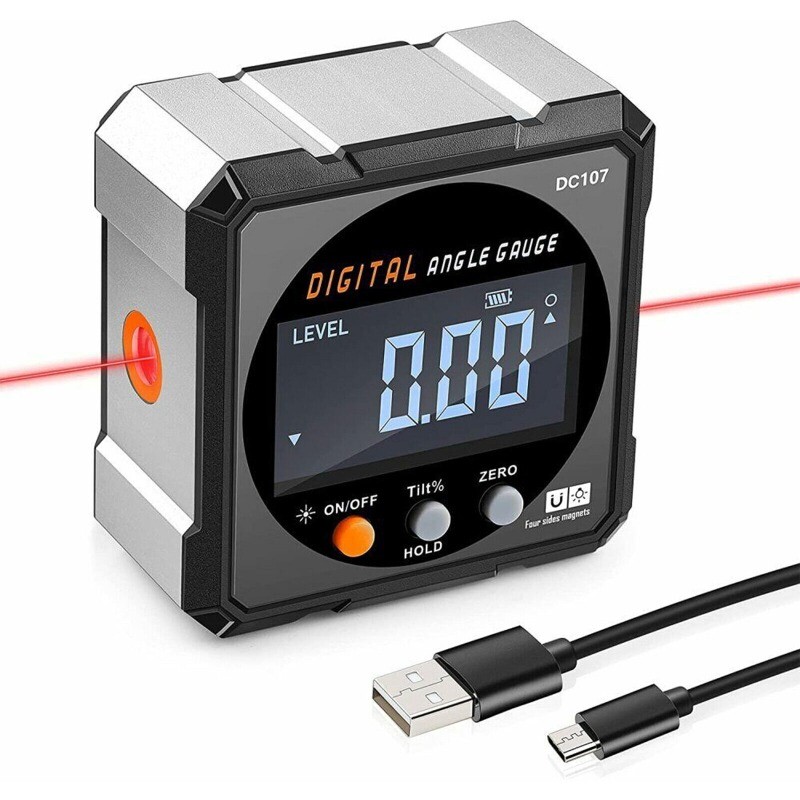 2 in 1 Laser Angle Gauge Level Box with Magnetic Base Digital Angle ...