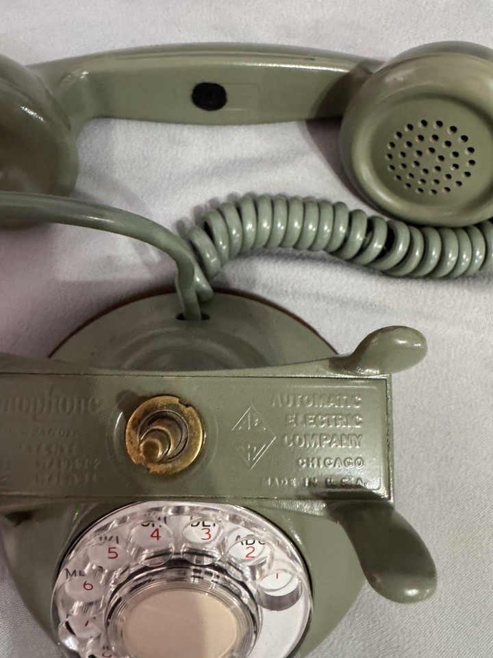 VINTAGE 1930s AUTOMATIC ELECTRIC COMPANY ROTARY TELEPHONE Green Mad Men ...