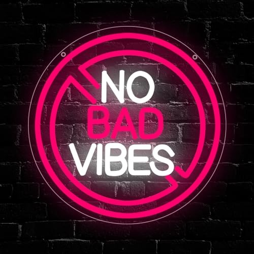 No Bad Vibes Neon Sign, Good Vibes Led Neon Light Signs for Wall Decor ...