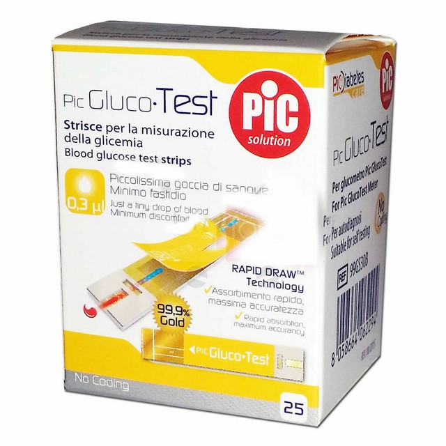 PIC Gluco Test 25 Strisce Monitoraggio Glicemia | Acquisti Online su eBay