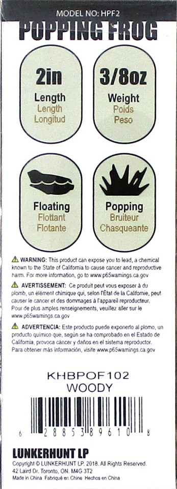 (3) Lunkerhunt Hollow Body Topwater 2" Popping Frog 3/8 Oz Woody #JR51 Brand New | eBay