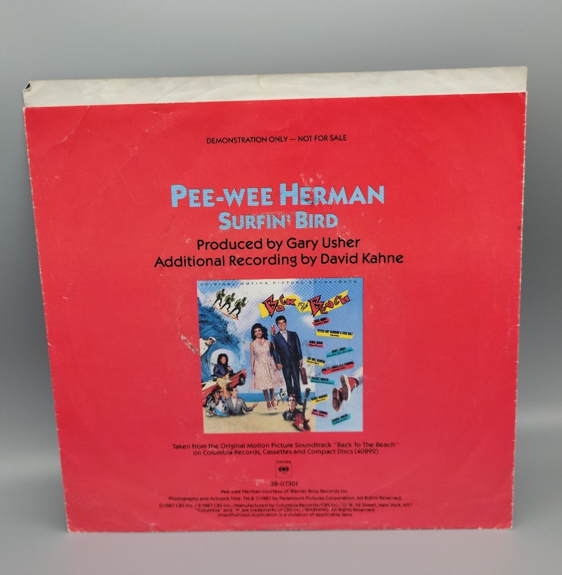 PEE WEE HERMAN signed record sleeve SURFIN BIRD 45 autograph in person ...