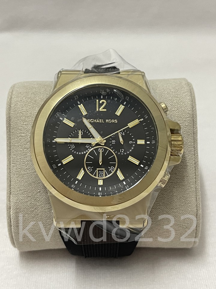 Michael Kors MK8445 Dylan Quartz S. Steel Black Silicone Men's Watch ...