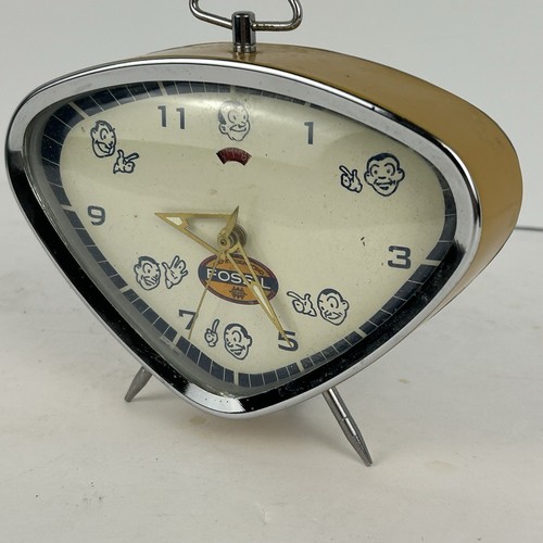 Vintage Yellow Mustard Retro Fossil Wind Up Alarm Clock Retro Style ...