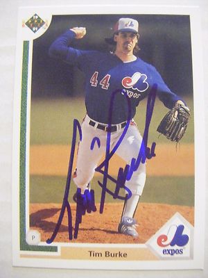 TIM BURKE signed EXPOS 1991 Upper Deck baseball card AUTO NEBRASKA ...