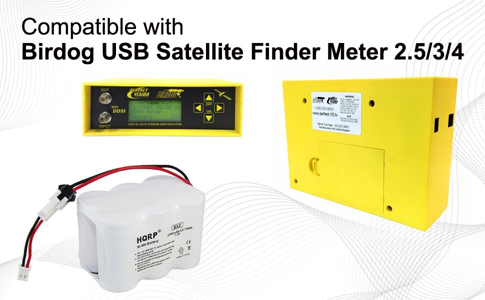 HQRP Battery for BP7233-2 Birdog USB Satellite Finder Meter 2.5, 3, 4 ...