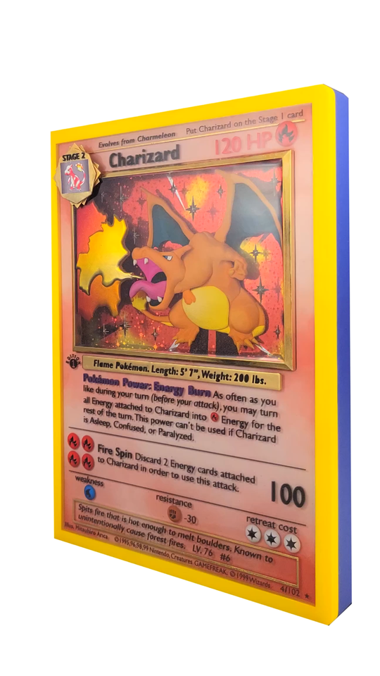 Charizard Card 1st Edition Base Set 3D Diorama Model 24K Gold Plated 1 ...