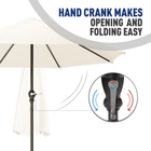 9 ft Outdoor Market 8 Steel Ribs Umbrella Poolside Table Sun Shade w ...