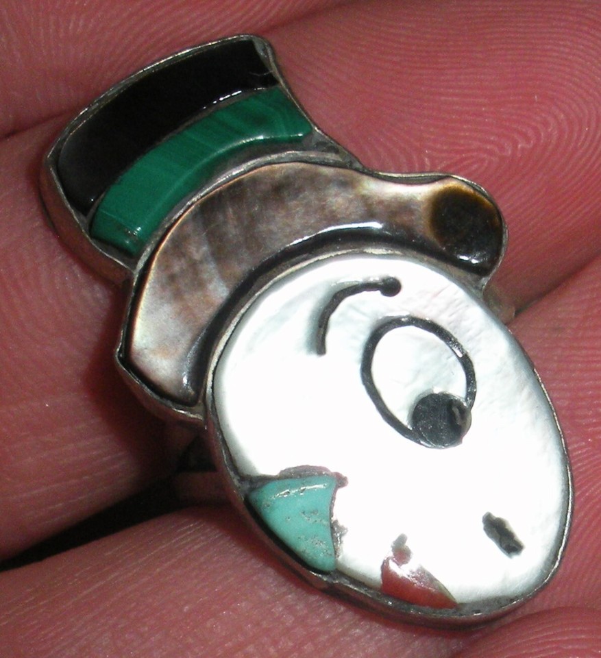 VINTAGE ZUNI TOONS JIMINY CRICKET PATSY SPENCER STERLING SILVER RING ...