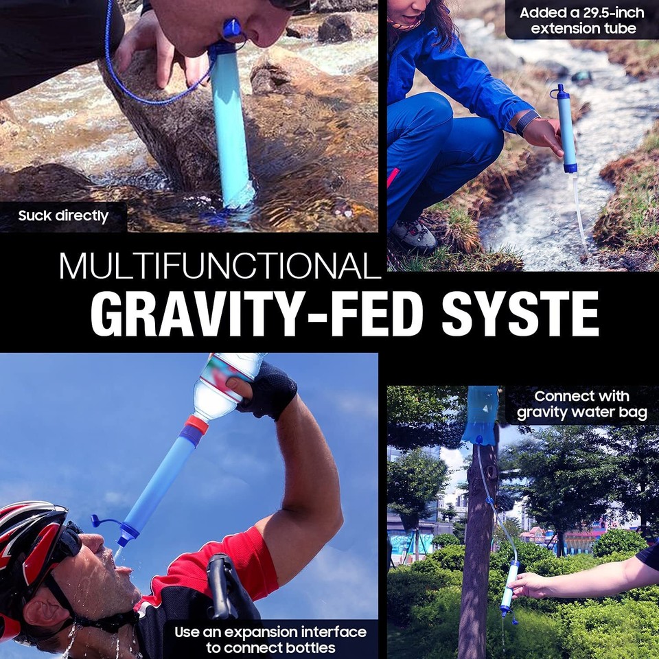 Gravity Water Filter Straw, Camping Water Filtration System|Water ...