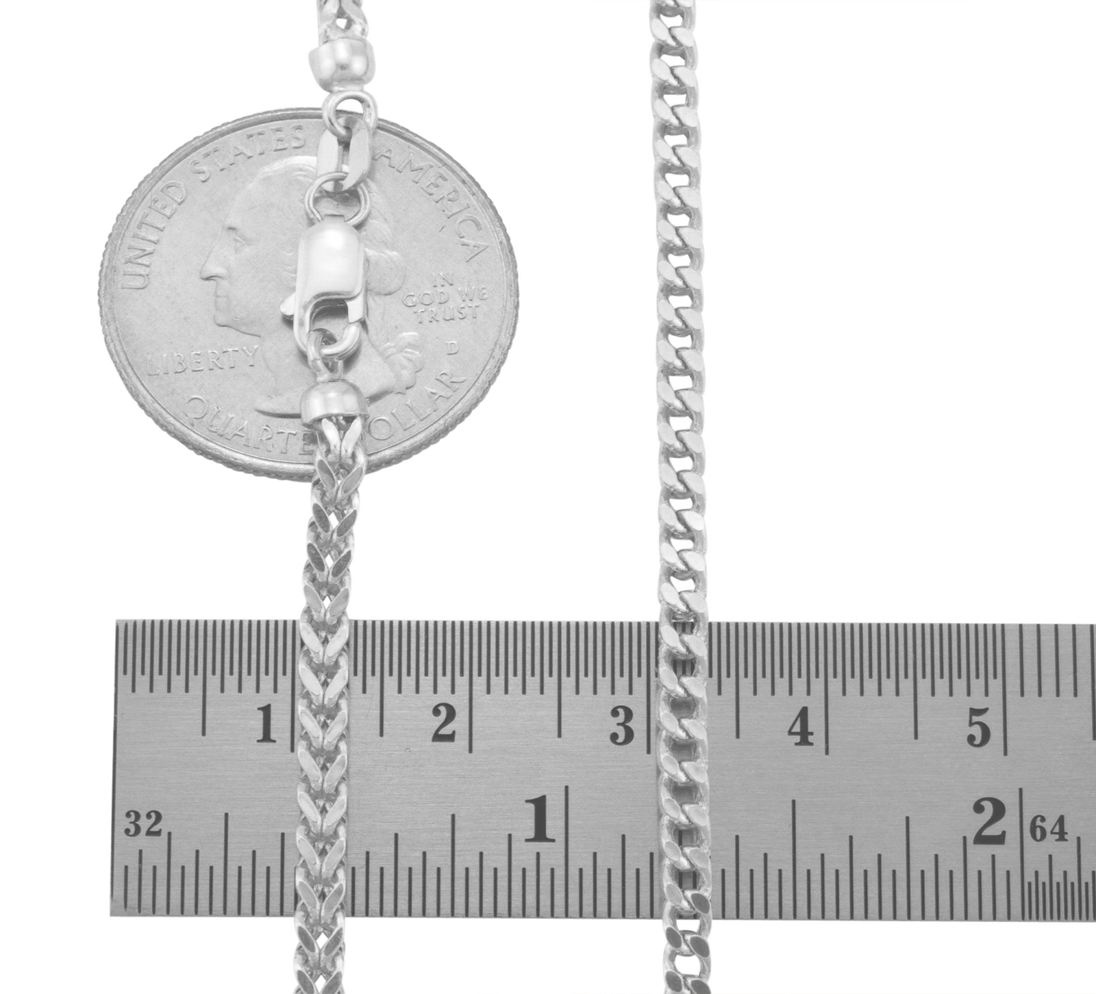 Mens 10K White Gold 3mm Foxtail Franco Wheat Box Chain Pendant Necklace ...