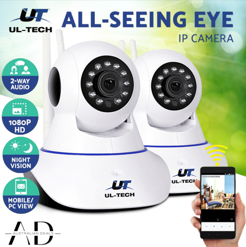 UL-tech 1080P Wireless IP Cameras Security WIFI Cam White 9350062139349 ...